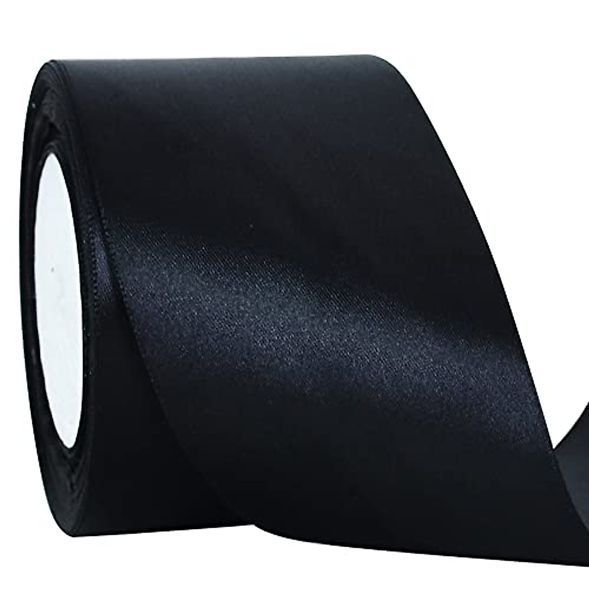 TONIFUL Black Satin Ribbon 3 Inch X 25yds Solid Silk Ribbons for Gift Wrapping, Craft, Floral Bouquets, Valentine's Day Christmas Gift Wrapping, Party Wedding Decoration