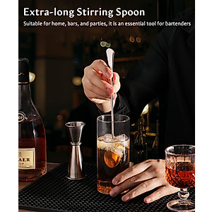 Lovingly Yours 9.5-Inch Long Handle Spoon, Ice Tea Spoons, Ice Cream Spoon, Long Coffee Spoons, Stainless Steel Stirring Spoons, Set of 4