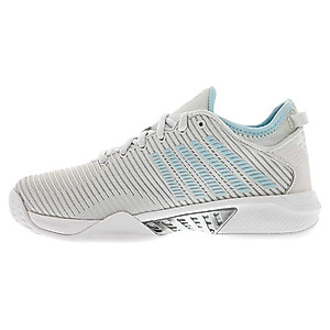 K-Swiss Women's Hypercourt Supreme Tennis Shoe, Barely Blue/White/Blue Glow, 6.5 M