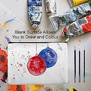 Muka 12 Pack Plain DIY Canvas Bag White Pouch for Painting 6-3/4 x 4-3/4 Inches Cosmetic Bag