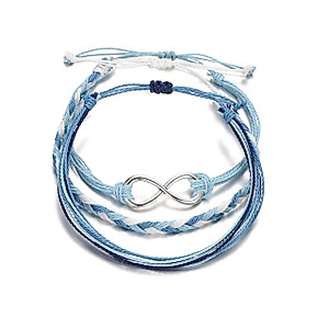 Softones VSCO String Wave Bracelets for Women Handmade Colorful Waterproof Adjustable Braided Beach Bracelet Set for Women