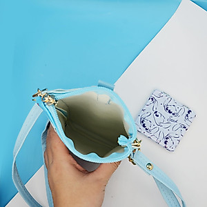 Kawaii SDQ Small Crossbody Cell Phone Purse, Cartoon Phone Bag with Mirror, Cell Phone Wallet Shoulder Bag with Credit Card Slots, Cell Phone Pouch Purse with Shoulder Strap For Women teen girls