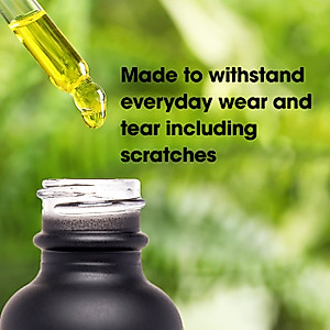 12 Pack Black Coated Boston Round Essential Oils Aromatherapy Glass Bottles Jar With Black dropper cap, 1oz