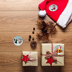 500Pcs Merry Christmas Stickers for Kids, Christmas Labels Xmas Stickers Holiday Stickers, Santa Snowman Elk Christmas Tree Stickers, Small Christmas Stickers for Cards Gifts Envelopes Crafts (1 inch)