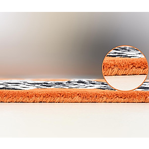 Restoration and Renovation Climbing Jaguar Modern Handmade Wool Rug for Living Room, Bedroom and Dining Room (Orange, 5' x 7')