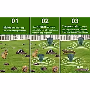 Ultrasonic Mole Repellent Outdoor 2024. Mole Repellent for Lawns, Garden, Yard. Mole and Vole Repellent Solar Powered, Waterproof, Gopher Repellent.
