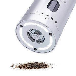 BLACK RAIN Pepper Mill Grinder - High Pepper Volume Automatic Peppercorn Grinder w/Built-in LED Lighting - Sturdy Aluminum Electric Pepper Grinder w/Rechargeable Lithium Battery (Matte Black)