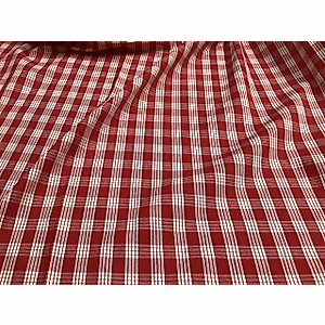 Red Palaka Woven Fabric Hawaiian