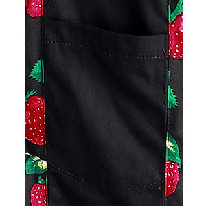 VATPAVE Mens Hawaiian Boling Shirt Casual Button Down Short Sleeve Summer Shirts X-Large Black Strawberry Aloha Shirt