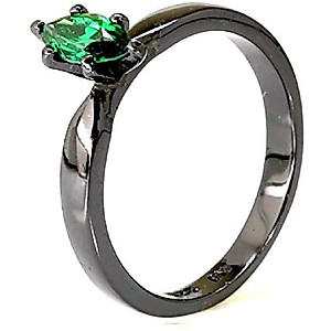 Black Titanium Camo & Geen Marquise Stainless Steel Engagement Wedding Ring Set (7)