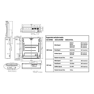 Optiarc Serial-ATA Internal 24X CD DVD Optical Drives Burner AD-5290S (Black) (Bulk) - Internal CD/DVD Drive for PC, SATA DVD Drive, DVD Writer for Desktop