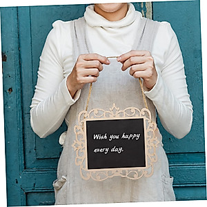 Ciieeo 3pcs Small Blackboard Pendant Wooden Chalkboard Sign Wedding Sign Message Blackboard Woodsy Decor Table Topper Tabletop Chalkboard Sign Hanging Blackboard Sign Price Tags Mini Set