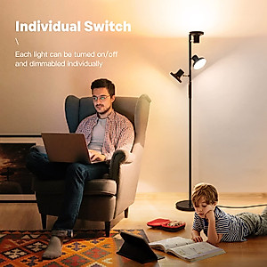 SIBRILLE 20W Modern Floor Lamps for Living Room + 36W LED Tree Floor Lamp with Remote Control