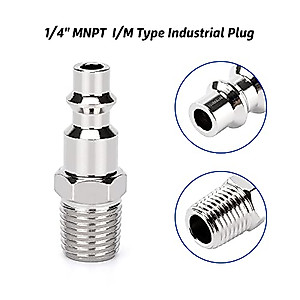 AIRTOON 4-Way Straight Air Manifold Splitter, Line Type Air Compressor Splitter with 4 Couplers and 1/4" MNPT Plug,1/4 Inch NPT Air Fittings