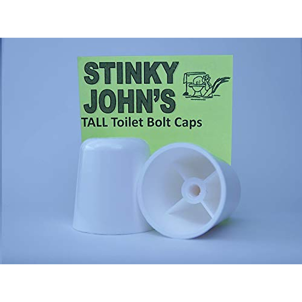 Stinky John's Tall Toilet Bolt Caps: Don't Cut Those Bolts! 100% Made in USA! (Universal Fit, 4 Pack)
