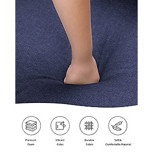 XSPRACER Accent Chairs, Comfy Sofa Chair, Armchair for Reading, Living Room, Bedroom, Waiting Room, Linen, Navy Blue