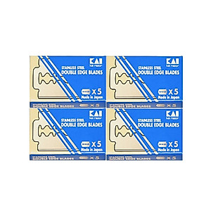 20 Stainless Steel Double Edge Razor blades from KAI Cutlery