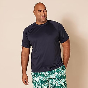 Amazon Essentials Men's Slim-Fit Short-Sleeve Quick-Dry UPF 50 Swim Tee, Dark Navy, X-Large