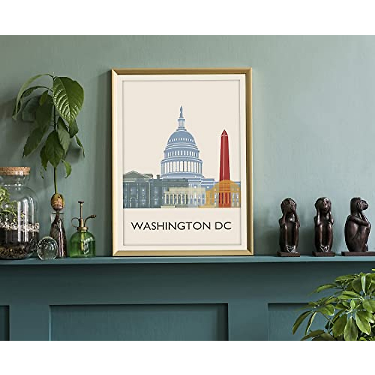 Washington DC Illustration Poster, Washington DC Skyline Poster Cityscape and Landmark Print, Washington Dc Illustration Home Wall Art, Office Wall Decor - 18x24