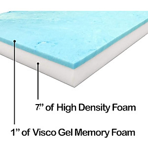 Foamma 8” x 36” x 96” Truck, Camper, RV Travel Visco Gel Memory Foam Bunk Mattress Replacement, Made in USA, Comfortable, Travel Trailer, CertiPUR-US Certified, Cover Not Included