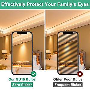 GODONLIF GU10 Halogen Bulb 120V 50W Halogen Light Bulbs for Candle Warmer Lamp, GU10+C, MR16 with Glass Cover, 2700K Warm White, Dimmable, Pack of 6