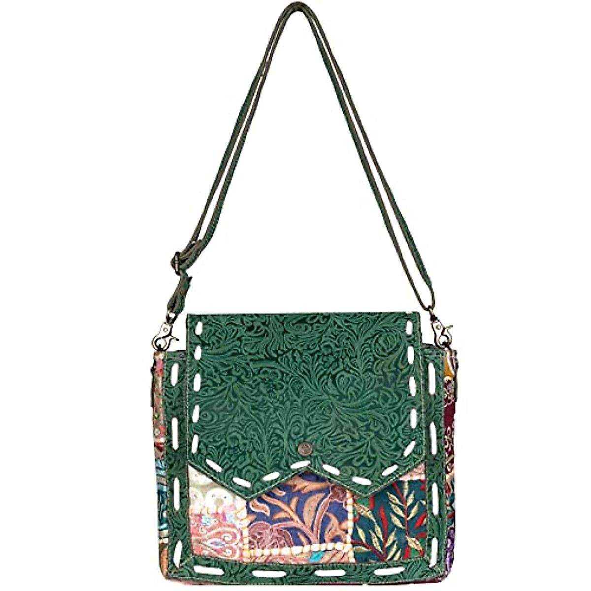 Bhrayna Bags Tessa Shoulder Bag | Genuine Leather Messenger Bag | Vintage Shoulder Bag | Shoulder Sling Bag for Women | Leather Cross-body Messenger Bag (Green)