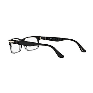 Persol PO3050V Rectangular Prescription Eyewear Frames, Gradient Black/Demo Lens, 55 mm