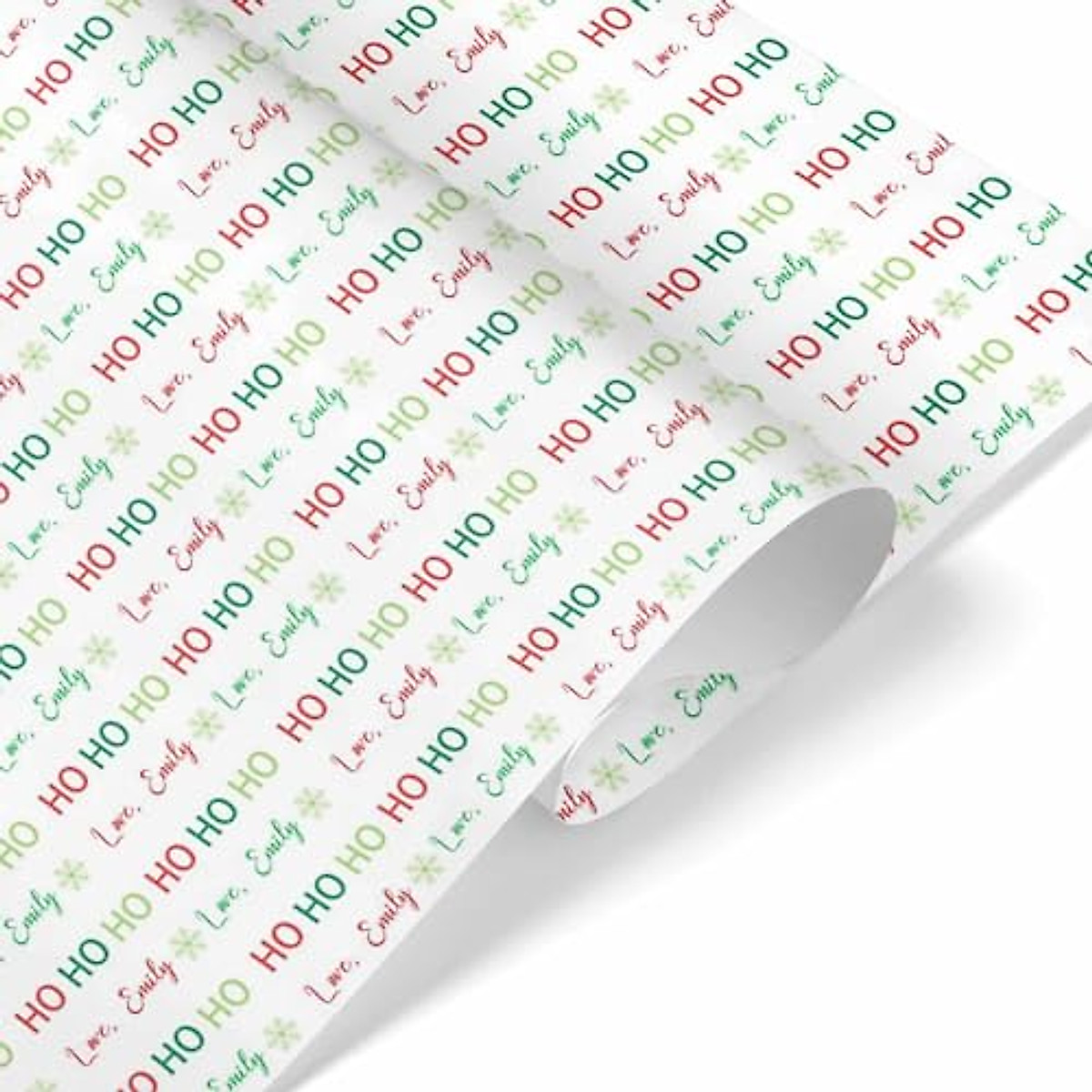 InterestPrint Personalized Wrapping Paper Roll Wrapping Paper Christmas For Men Women Design Funny Wrapp Papers White for Friend Grandma Grandpa Birthday Wedding Christmas Gifts