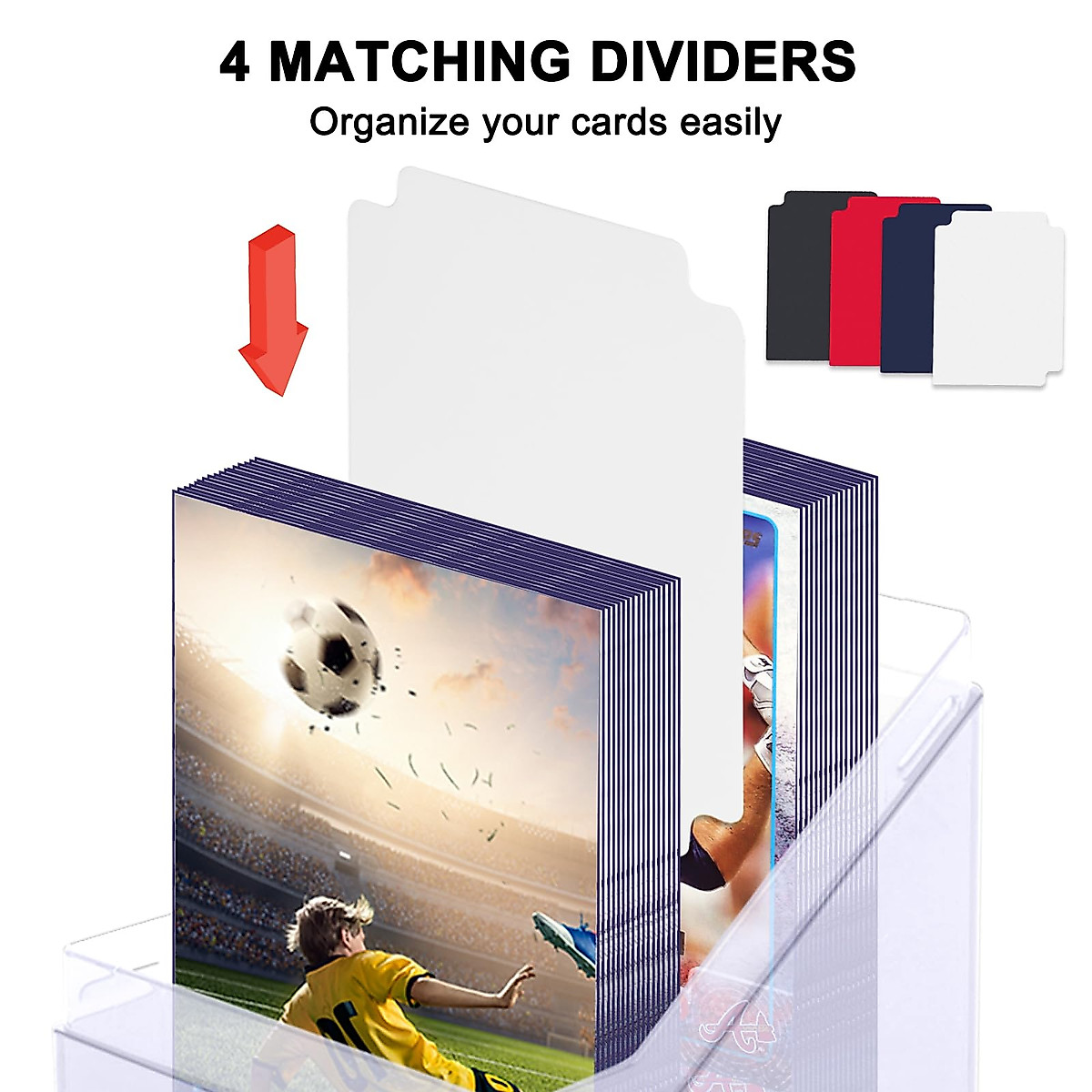 4 Pack Card Deck Cases for Trading Cards, Acrylic Card Storage Boxes Holding 100+ Sleeved Cards Fit for MTG,TCG Sports Cards, Game Card Standard Cards