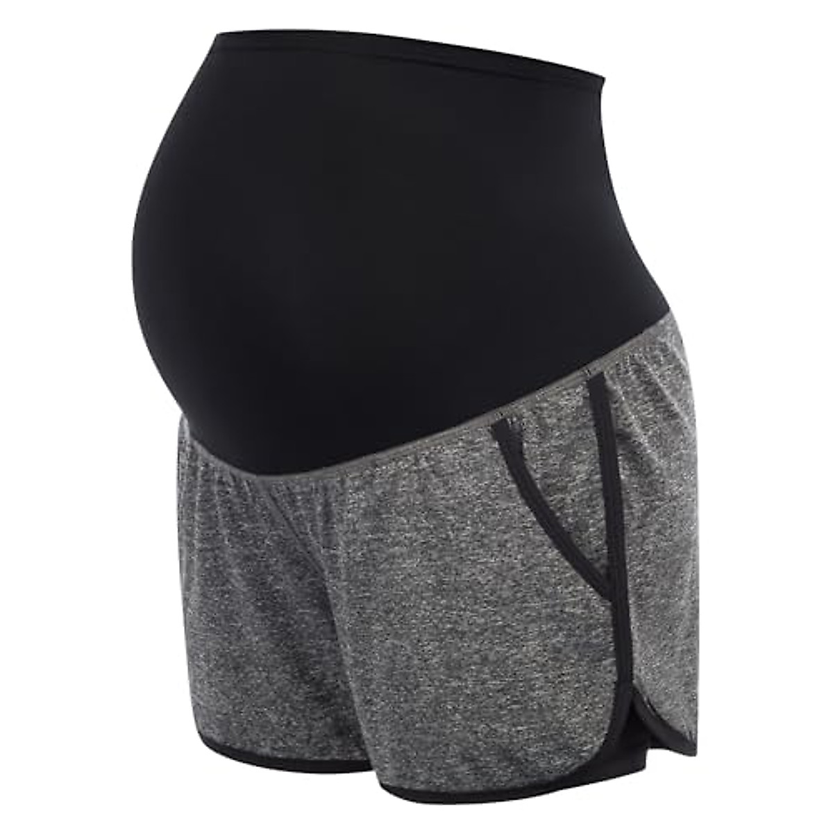 Maternity Athletic Shorts Set 2pcs Quick-Drying 2 in 1 Workout Stretchy Soft Shorts Set 2pcs Dark Gray+Navy S