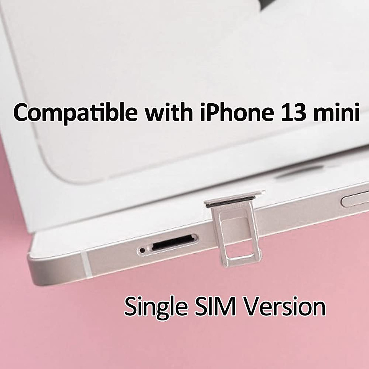 Black Sim Card Tray Compatible with iPhone 13 Mini Sim Card Tray Holder Slot Replacement (Midnight)