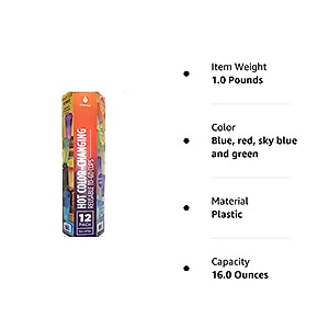 Manna Plastic Hot Color Changing To-Go Cups, 12-pack, 16 ounces