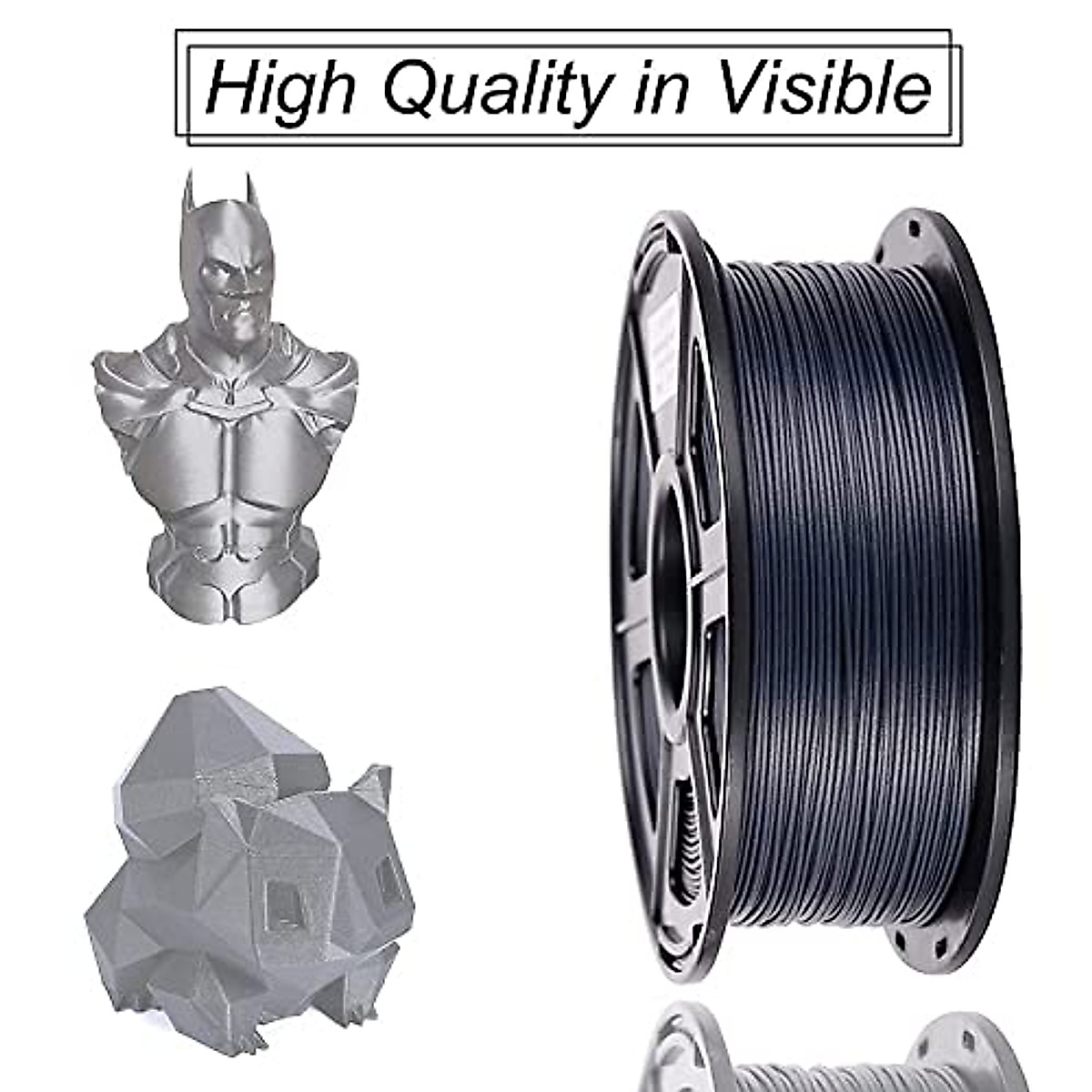 Suntop PLA Filament 3D Printer Filament Carbon Fiber Filament 1.75mm 20% Carbon Fiber Dimensional Accuracy +/- 0.03 mm 1kg 2.2lbs Black Spool