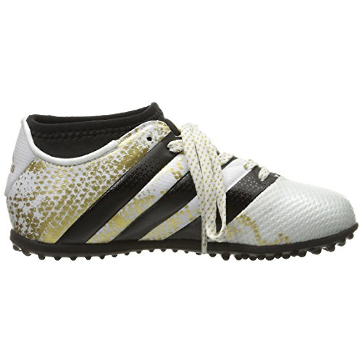 adidas Performance Kids' Ace 16.3 Primemesh Turf Soccer Cleats, White/Black/Metallic Gold, 2.5 M US Little Kid