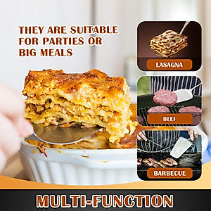 Teivio 18pcs Silver Stainless Steel Large Serving Utensils Set,Include Serving Spoons/Forks/Tongs,Slotted Spoons,Soup Ladles,Butter Knife,Sugar Spoon,Cake Server,Lasagna Server,for Buffet/Chafing Dish