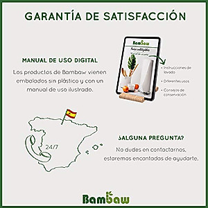 Bambaw Reusable Paper Towels | Eco Friendly Paper Towels | Reusable Paper Towels Washable Roll | Bamboo Paper Towels | Strong & Thick Bamboo Kitchen Paper Towels | Soft On Skin, Quick Dry | 20 Wipes