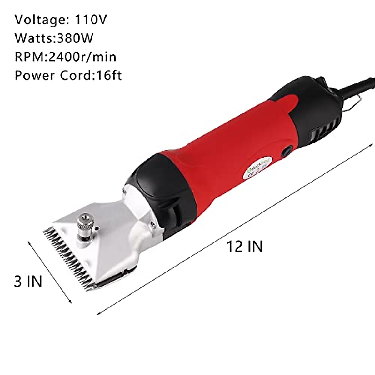 DUCKBOY Horse Clipper 380W Professional Heavy Duty Horse Grooming Kit Electric Animal Grooming Clipper Trimmer Remover for Horses, Equine, Cattle, Pony and Large Thick Coat Animals