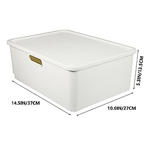 Garneck Plastic Storage Bin Tote Organizing Container with Latching Lid, Great Use for Storing, Stackable and Nestable