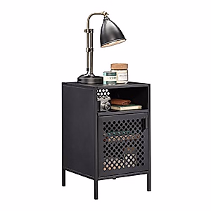 Sauder Boulevard Café Night Stand, L: 14.49" x W: 14.96" x H: 24.02", Black Finish