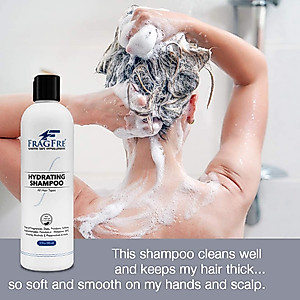 FRAGFRE Hydrating Sensitive Skin Shampoo 12 oz - Sulfate-Free, Fragrance-Free, Paraben-Free, Color-Safe, Hypoallergenic, Mild Hair Cleanser - Gluten-Free, Vegan, Cruelty-Free, With Natural Cucumber