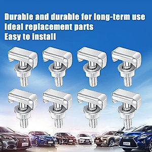 Sodcay 8 PCS Automotive Stainless Steel T-bolt, OEM#19116852 Cable Terminal T, Compatible with Chevy BMW GMC Volkswagen (Silver)