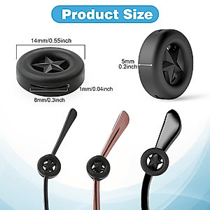 SMARTTOP Glasses Ear Grip-14 pairs Star Round Silicone Anti-slip Eyeglasses Ear Cushion Retainer for Kids Women Man-Sunglasses, Optical and Reading Eyeglasses Ear Hooks Accessories,(Black)
