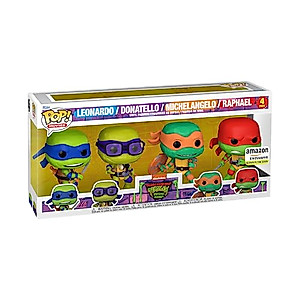 Funko Pop! Movies: Teenage Mutant Ninja Turtles: Mutant Mayhem - Ninja Turtles 4-Pack (Glow in The Dark), Amazon Exclusive