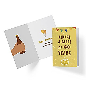 Funny 60th Birthday Card – Funny 60 Years Old Anniversary Card – Happy 60th Birthday Card – Beer 60th Birthday Card – with A Red Envelope