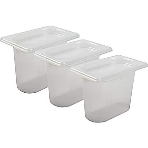 San Jamar MP19RD Mod Pans 1/9 Food Pan with Lid, Retail Pack, 1 Quart (Pack of 3)