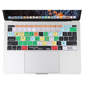 XSKN 2016 Shortcut Design Series Keyboard Skin Cover for New MacBook 12" (2015 Model A1534) and New MacBook Pro 13" (2016 Newest Version Model A1708, No Touch Bar), US&EU Version (Ableton)