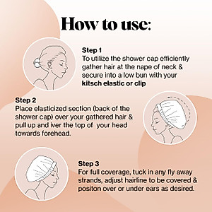 Kitsch Luxury Shower Caps for Women Reusable Waterproof - Large Shower Cap for Women and Men, Non-slip, Quick-dry Hair Cap for Long & Short Hair, Comfortable and Stylish Design - Palm Leaves