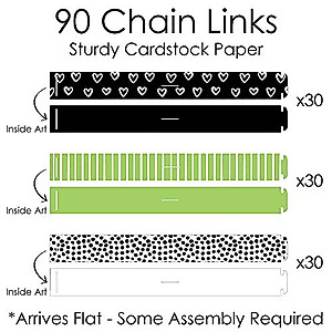 Big Dot of Happiness Party Like a Panda Bear - 90 Chain Links and 30 Paper Tassels Decoration Kit - Baby Shower or Birthday Party Paper Chains Garland - 21 feet