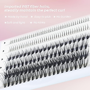 QEZEZA Lash Clusters DIY Eyelash Extensions, 160 Clusters Lashes 20D C Curl 6-16MM Mix, Individual Lashes Eyelash Clusters Extensions Cluster DIY at Home 160PCS (20D - C Curl - 6-16MM Mix)