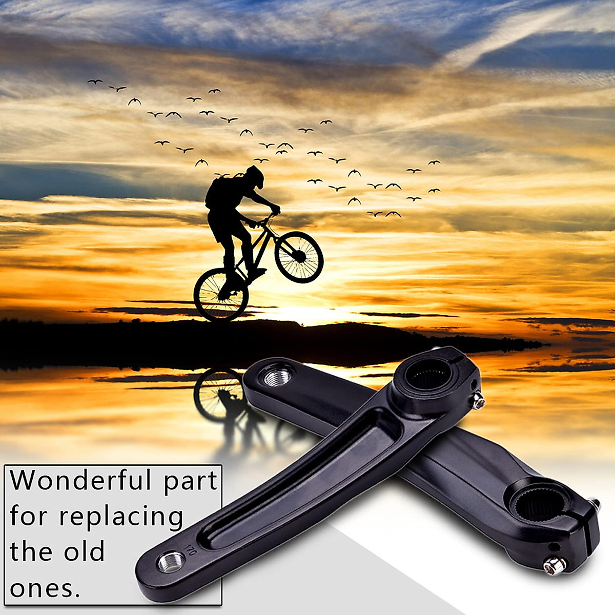 170mm Bike Crank Arm, Aluminum Alloy Left Crank Arm for MTB BMX Road, Compatible for 590 610 SLX Crankset(Black)